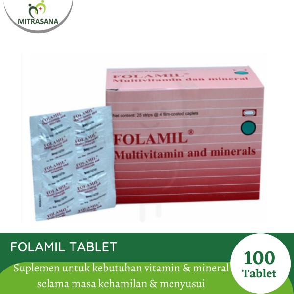 Jual Folamil tablet 25x4tab Suplemen untuk kebutuhan vitamin dan ...