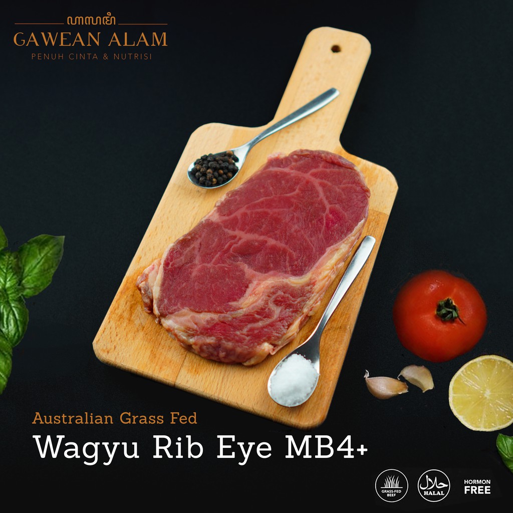 Jual Wagyu Rib Eye MB4+ Grass Fed - Steak Cut (200 gram) | Shopee Indonesia
