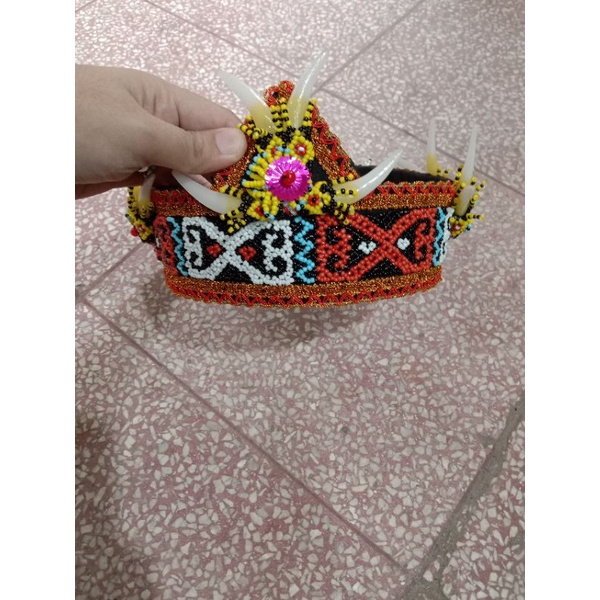 Jual Topi manik mix taring handmade Kalimantan motif dayak | Shopee ...