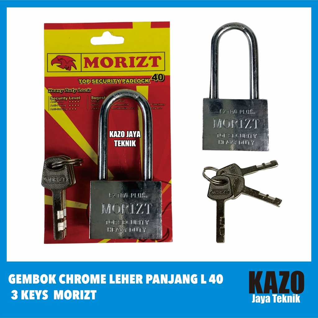 Jual Gembok Chrome Leher Panjang, Gembok Panjang Ukuran 40 mm - Morizt ...