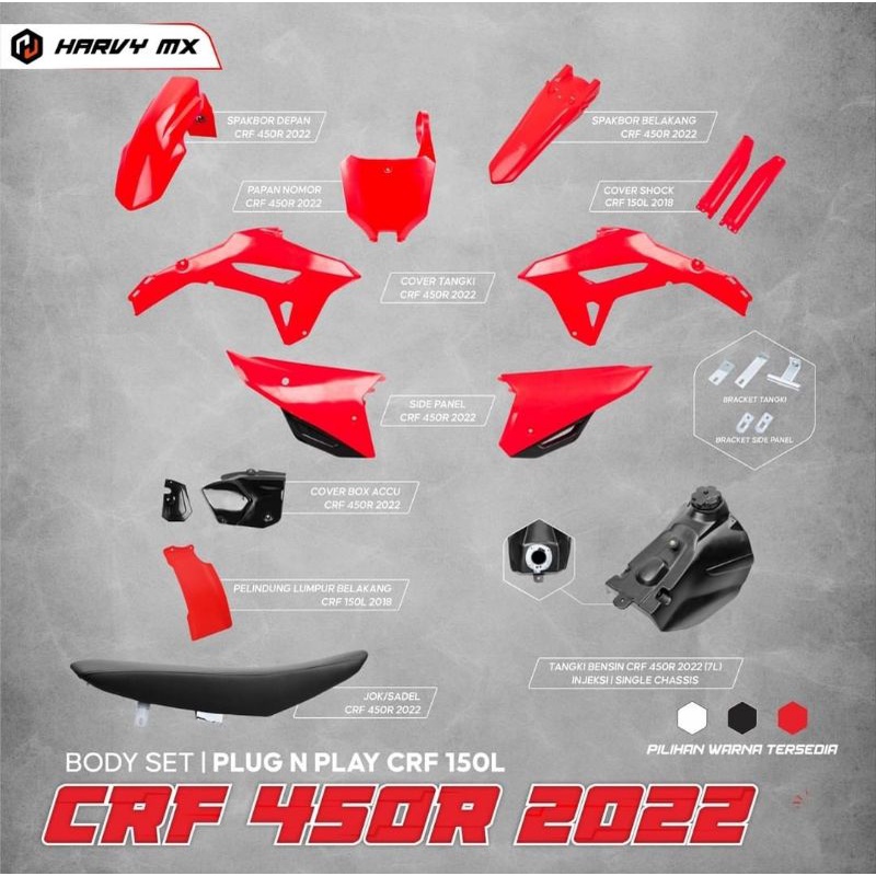 Jual BODY SET CRF 450 R 2020 PNP CRF 150 L COVER BODY SET CRF 450R PLUG ...