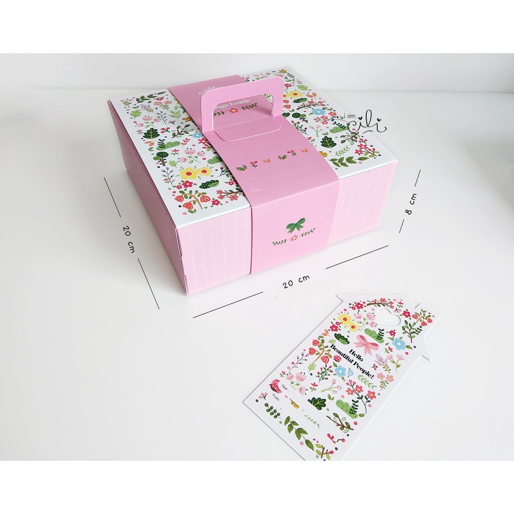 Jual (BEAUTIFUL INSIDE20) kotak kue bolu brownies cookies 20 x 20 x 8 ...