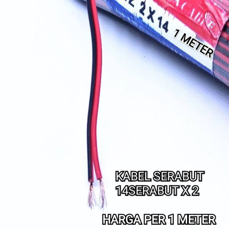 Jual Kabel Serabut dc/ac 14x2 per meter kabel 2sisi Hitam+merah ...