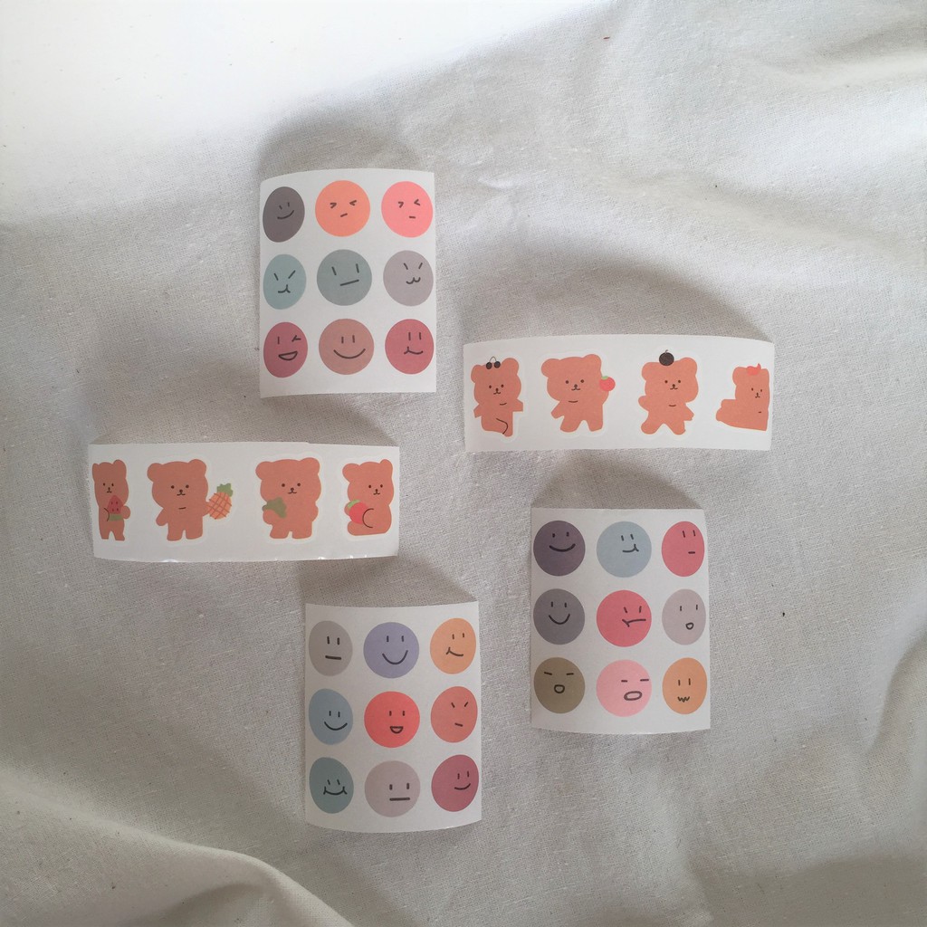 Jual Stiker karakter smile emot beruang cute dekorasi scapbook [sharing ...