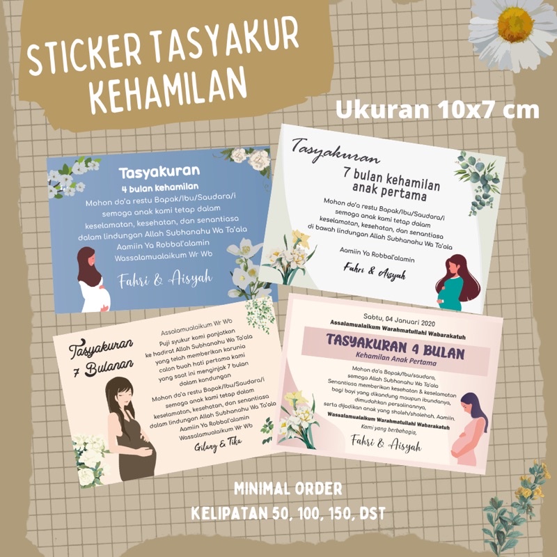 Jual STICKER TASYAKUR KEHAMILAN 4 bulan 7 bulanan | Shopee Indonesia