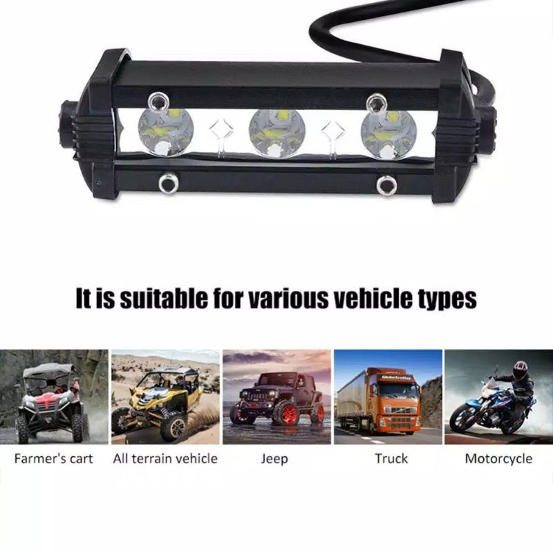 Jual LED Tembak Sorot Cree Bar 3 Mata 9 Watt Pipih | Shopee Indonesia