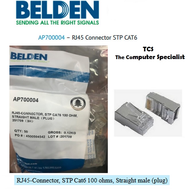 Jual BELDEN RJ45 Connector Cat6 / Cat.6 STP Metal ( AP700004 ) Original ...