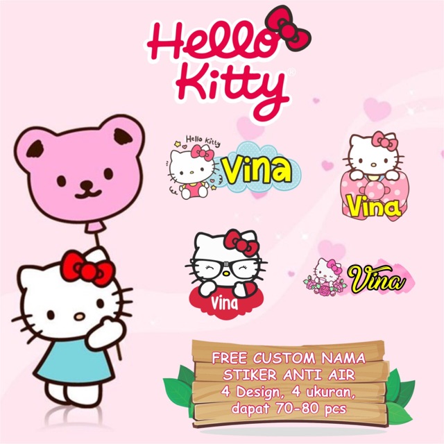 Jual STIKER NAMA HELLO KITTY / STICKER LABEL | Shopee Indonesia