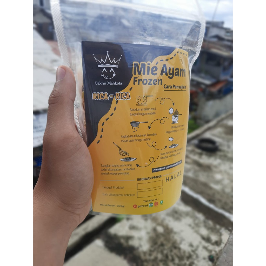 Jual Mie Ayam/Bakmi Ayam Siap Masak Bakmi Frozen Food Kemasan Bakmi Mahkota HALAL ( STANDING ...