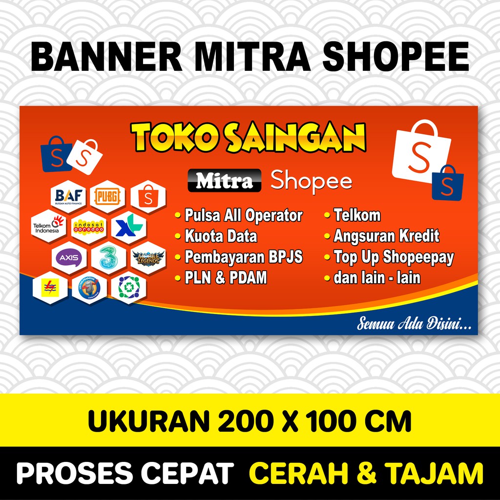 Jual BANNER SPANDUK MITRA SHOPEE / BANNER KONTER PULSA / SPANDUK AGEN SHOPEE | Shopee Indonesia