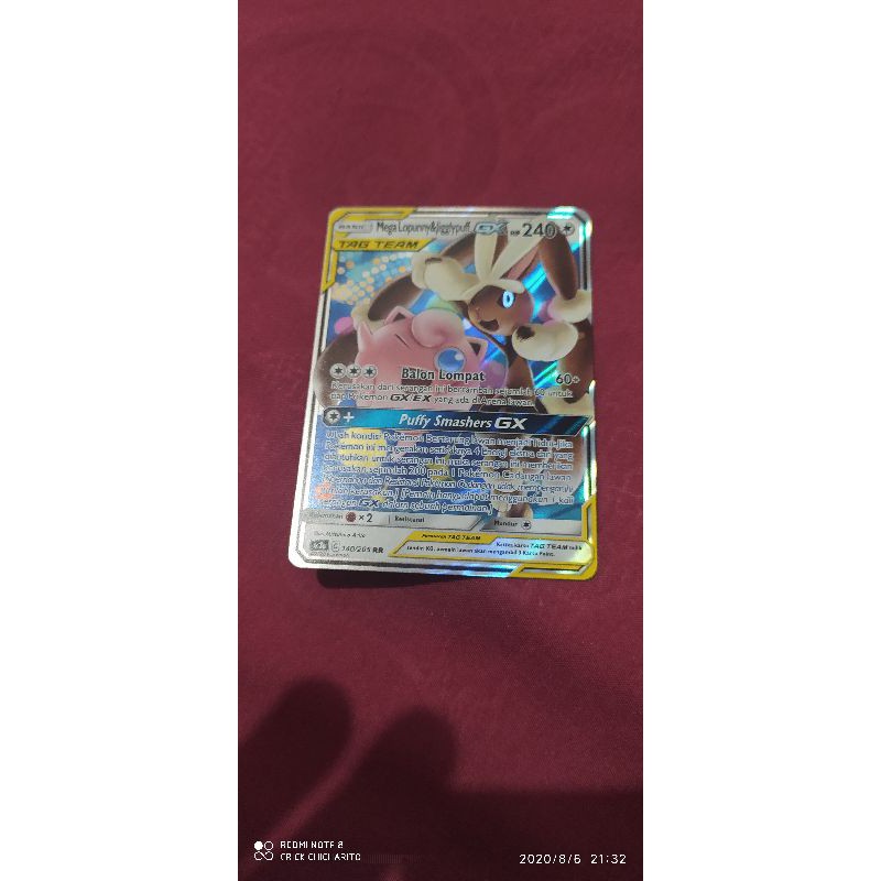 Jual kartu pokemon bahasa Indonesia mega lopunny & jigglypuff gx RR | Shopee Indonesia