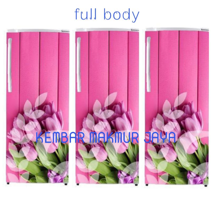 Jual WALLPAPER /STIKER KULKAS 1 PINTU FULL BODY BUNGA DAPAT 3 LEMBAR ...