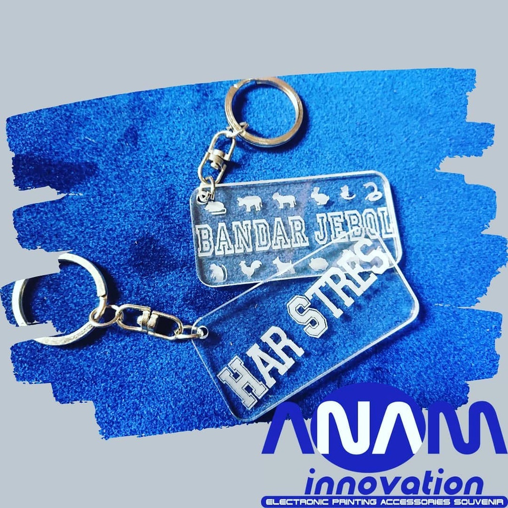 Jual Ganci Custom/Gantungan Kunci akrilik souvenir Grafir laser tebal ...