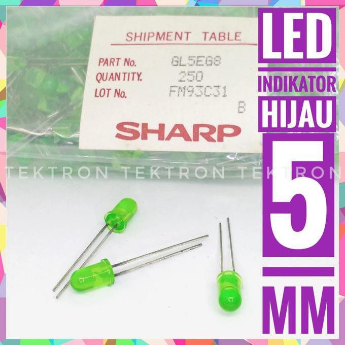 Jual SHARP Led Indicator 5mm Warna Hijau tektron22 dijamin | Shopee ...