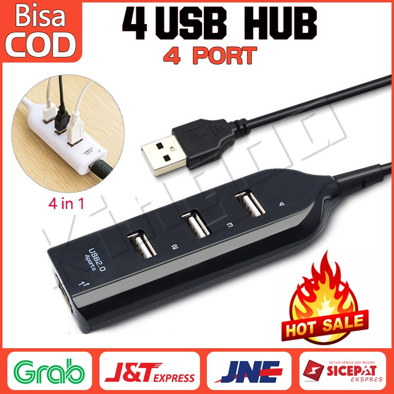 Jual USB HUB 4 Port in 1 dalam 1 tempat 50 cm 4 output | Shopee Indonesia