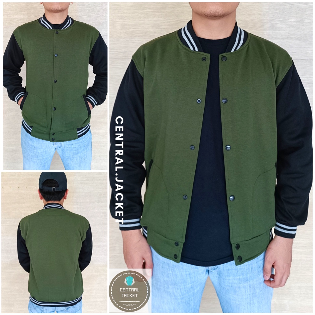 Jual Jacket Varsity Baseball Pria - Baseball Fleece Casual Pria ...