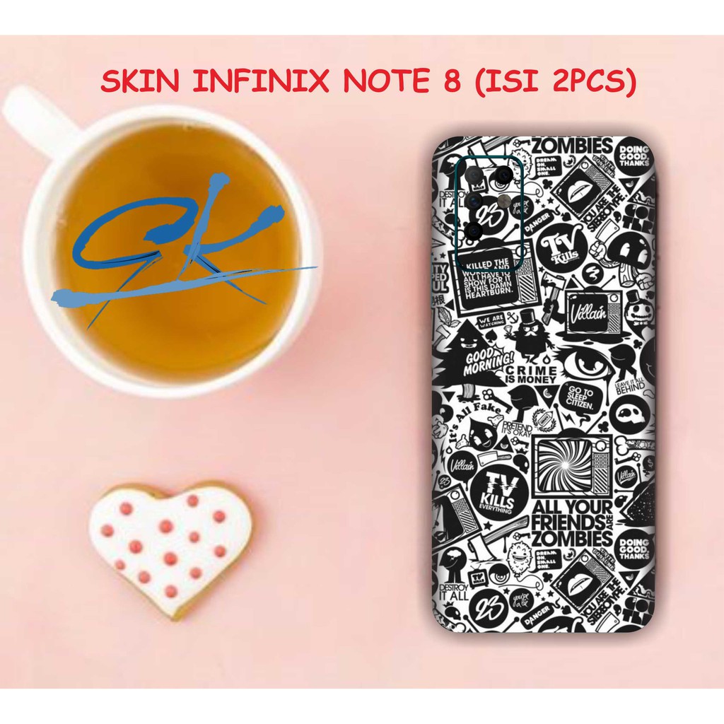 Jual garskin infinix note 8 motif stiker koran (isi 2pcs free custom ...