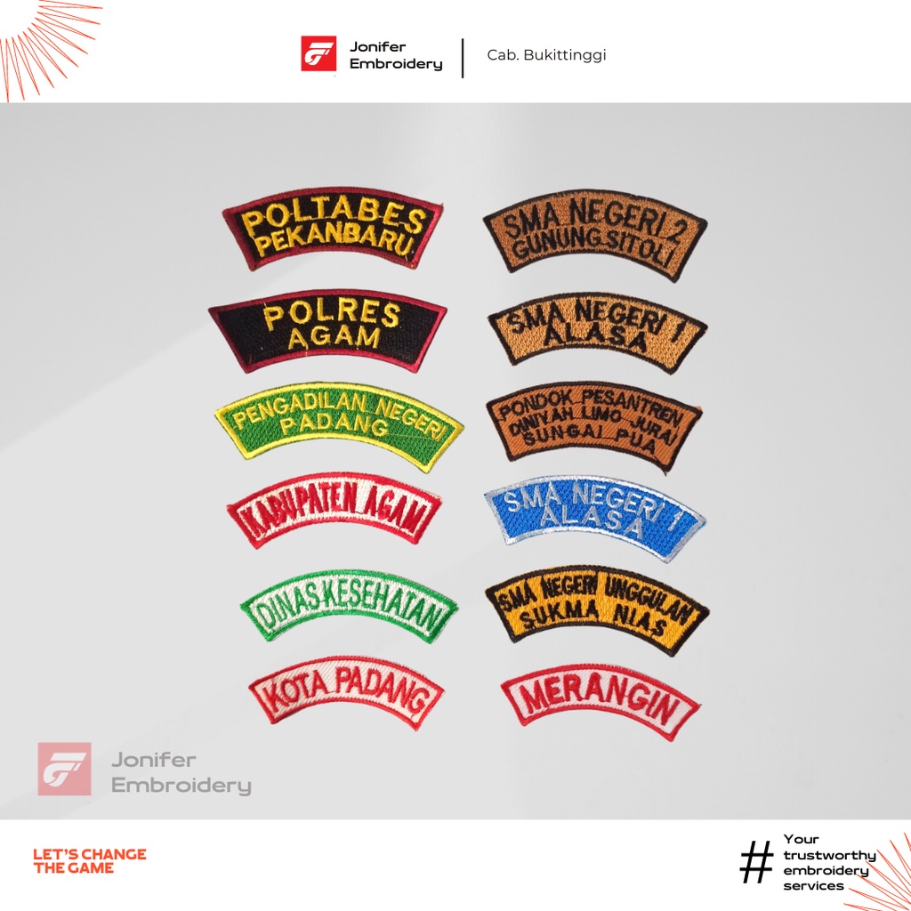 Jual Jasa Bordir Lokasi Badge Patch Custom | Sesuai permintaan | Shopee ...