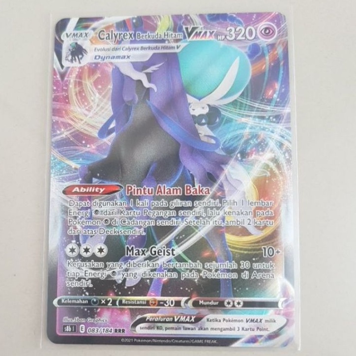 Jual Kartu pokemon TCG Indonesia Calyrex berkuda hitam Vmax s8b RRR | Shopee Indonesia