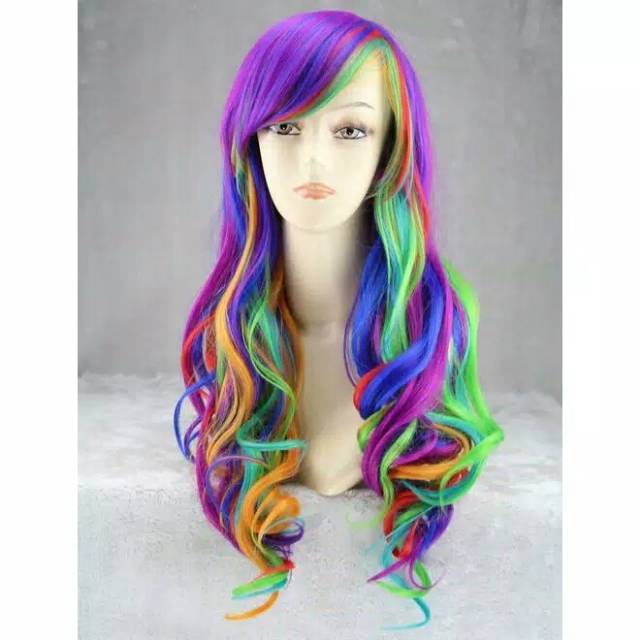 Jual wog rainbow wig ombre | Shopee Indonesia