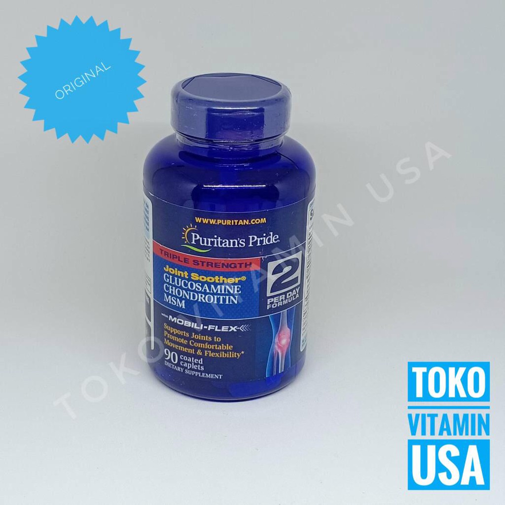 Jual Puritan's Pride Triple Strength Glucosamine Chondroitin MSM - 90 ...