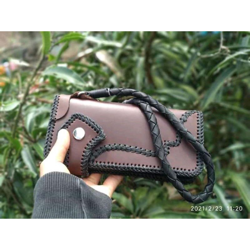 Jual dompet kulit sapi asli model sulam 3 sekat by agustin | Shopee ...