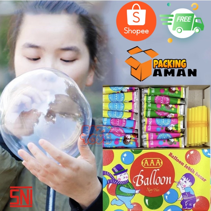 Jual Mainan Anak Balon Tiup AAA Original Mainan Jadul Balloon isi 32 ...