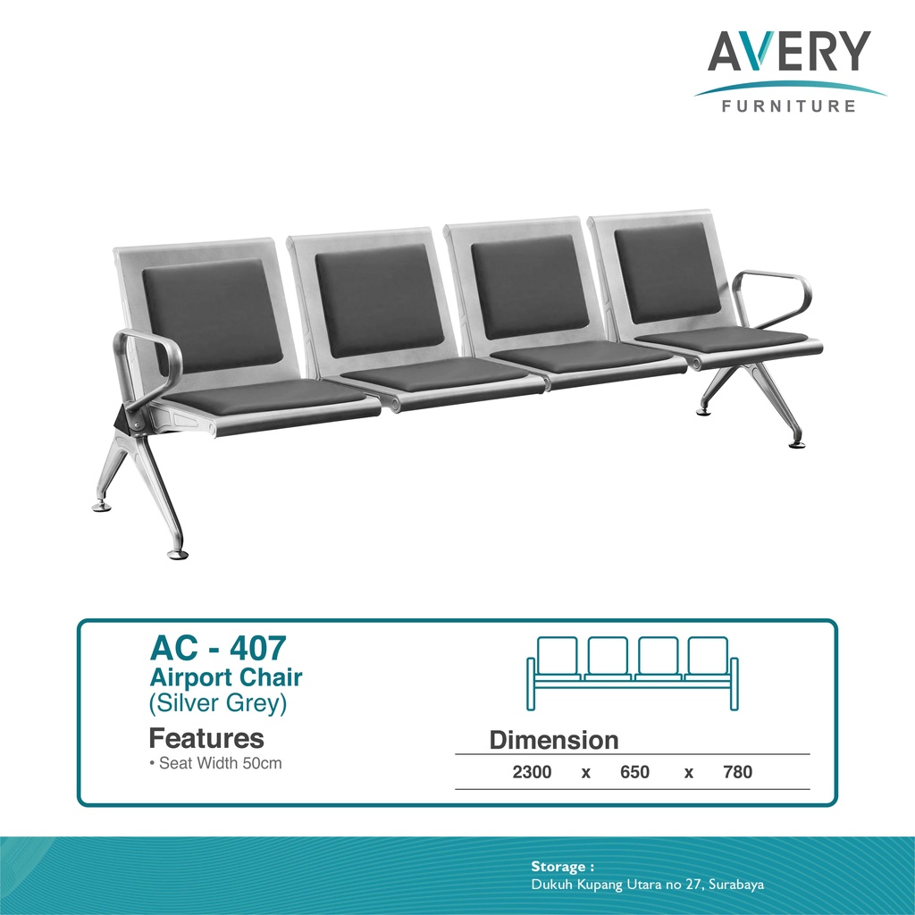 Jual Avery - AC407 - Kursi Bandara / Kursi Tunggu 4 Dudukan | Shopee ...