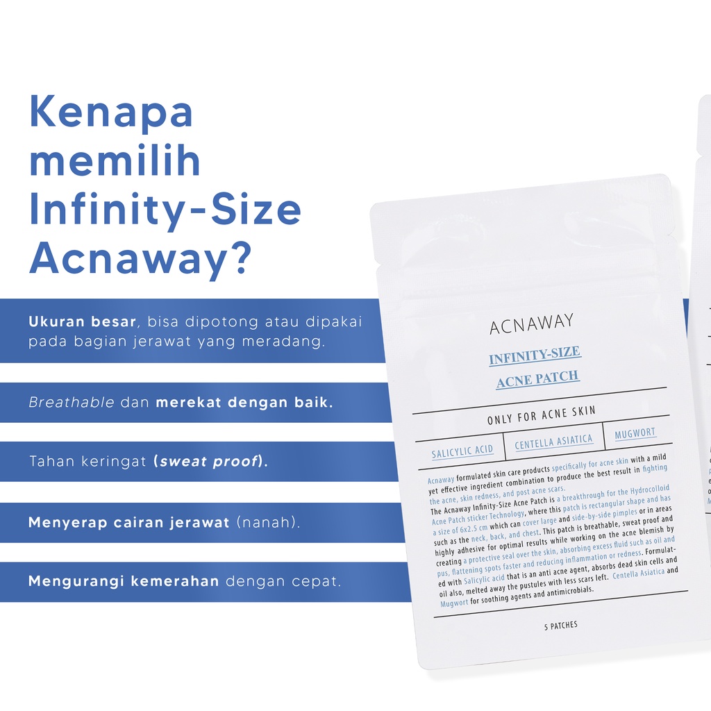 Jual ACNAWAY Infinity Acne Patch – Acne Patch Ukuran Besar 6x2.5cm ...