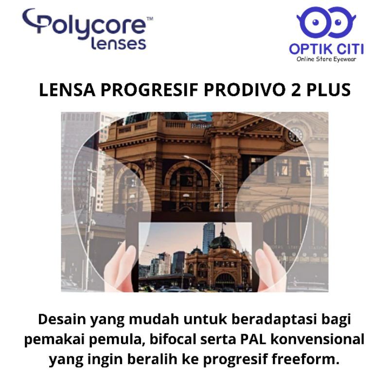 Jual Lensa Kacamata Progresif Polycore Prodivo 2 Plus Bisa Cylinder ...