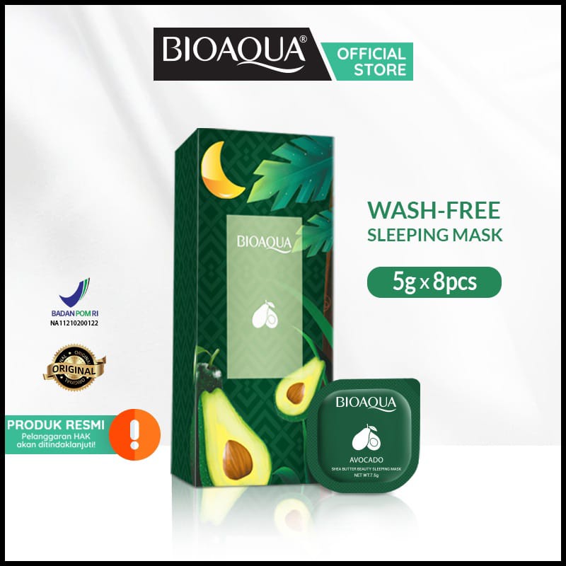 Jual Bioaqua Shea Butter Sleeping Mask 5g x 8pcs / 1 BOX / DUS | Shopee ...