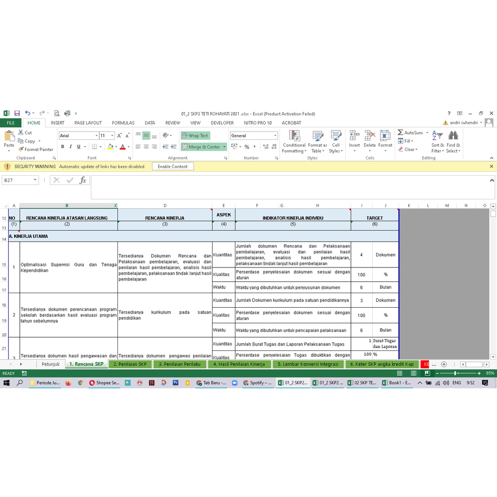 Jual Contoh Format SKP 2023 Guru Kepala Sekolah BK Berdasarkan Permen ...