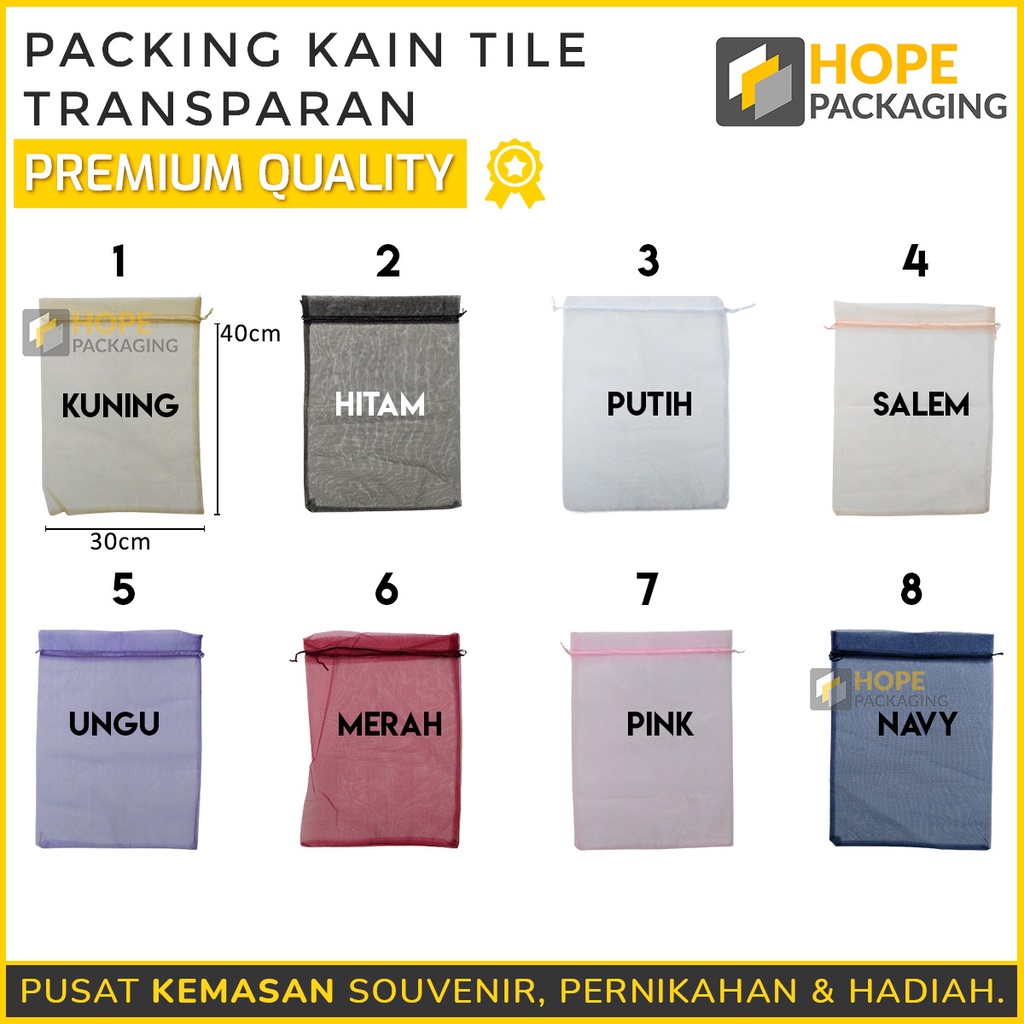Jual [Harga / 5 Pcs] Pouch Serut Kain Tile Transparan / Pouch Souvenir ...