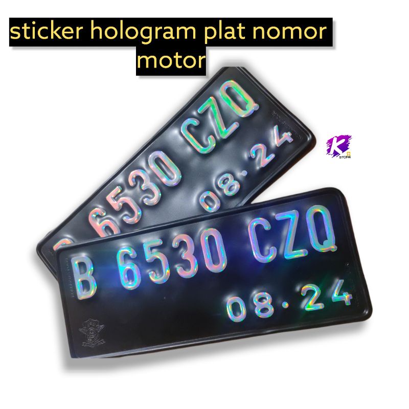 Jual Plat Nomor Motor Variasi Hologram cap lengkap logo dan tulisan ...