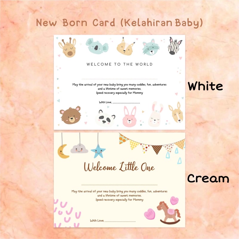 Jual KARTU UCAPAN WELCOMING BABY NEW BORN KELAHIRAN BAYI GREETING CARD 07 | Shopee Indonesia