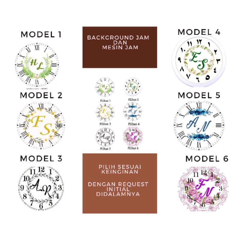 Jual Mesin dan wallpaper jam bahan mahar Edisi initial nama | Shopee ...