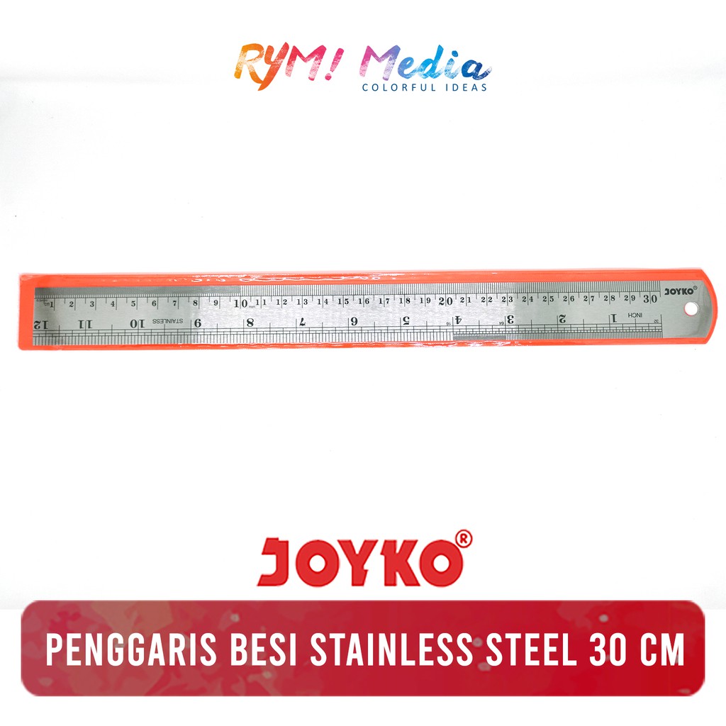 Jual JOYKO Penggaris Besi 30 cm / Stainless Steel Ruler Panjang 30cm 1 pcs | Shopee Indonesia