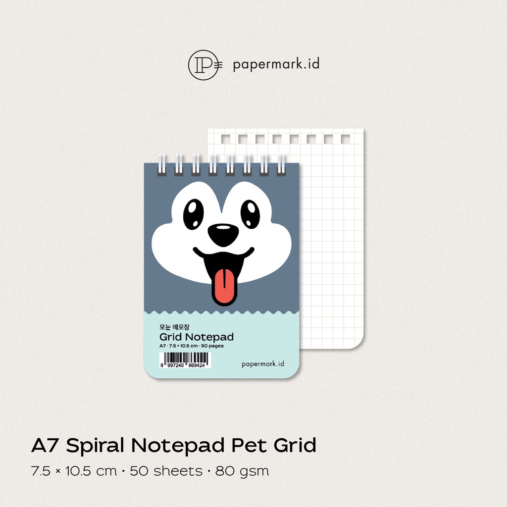 Jual Papermark - A7 Spiral Notepad Pet Grid | Shopee Indonesia