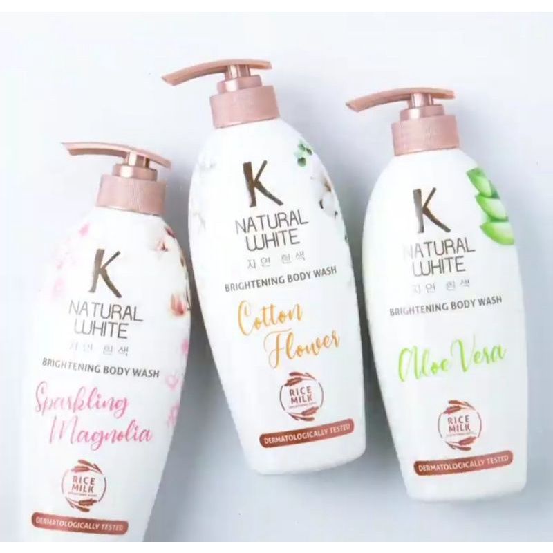 Jual Bodywash Natural K white pump 480ml - Sabun Mandi Cair Natural K ...