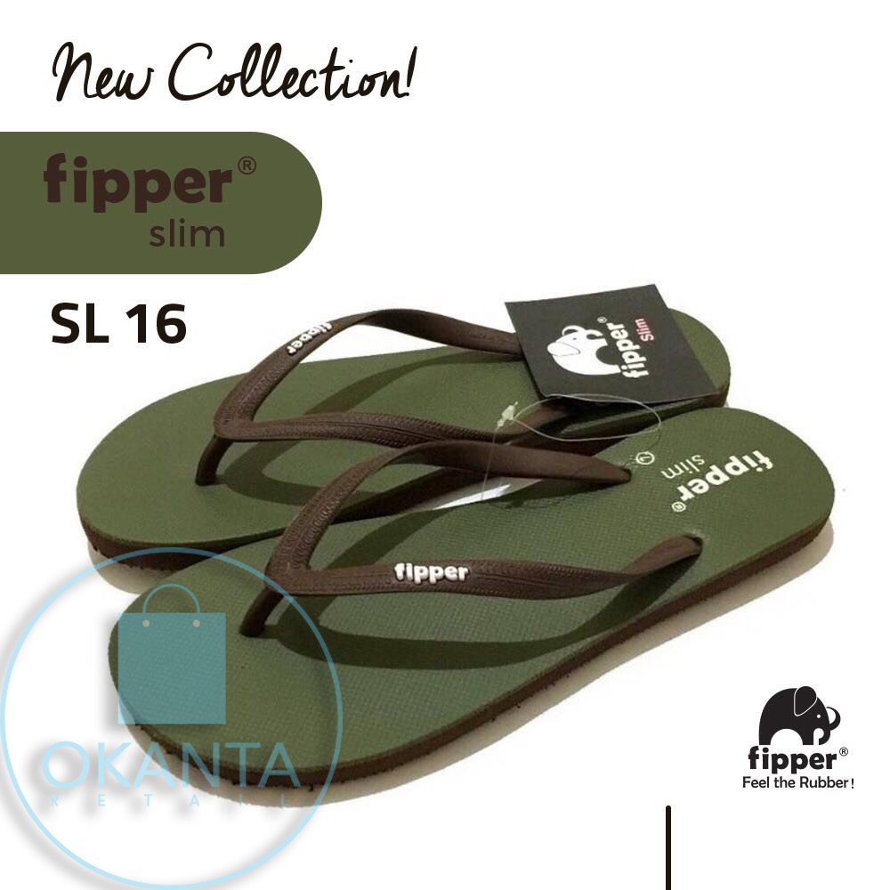 Jual Sandal Fipper Slim - Green Army Brown [SL 16] - ORIGINAL | Shopee ...