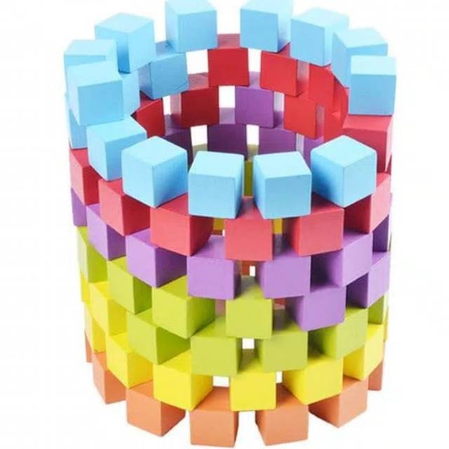 Jual WOODEN CUBE BLOCK 100PCS | Shopee Indonesia