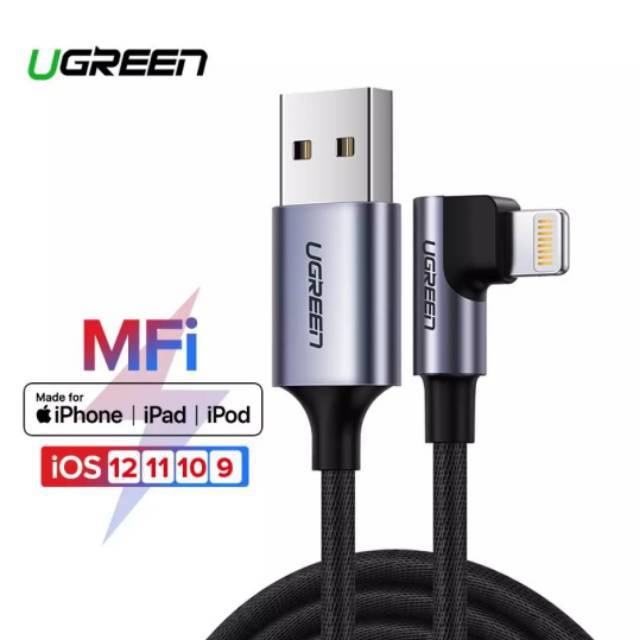 Jual Ugreen Kabel Lightning Mfi for Iphone type Elbow Nylon Braided ...