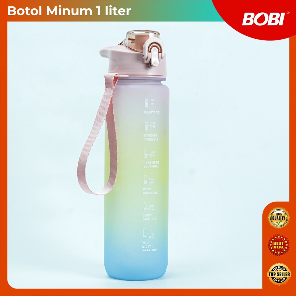 Jual Botol Air Minum Motivasi 1 Liter kode 268-1 / Botol Viral 1 Liter ...
