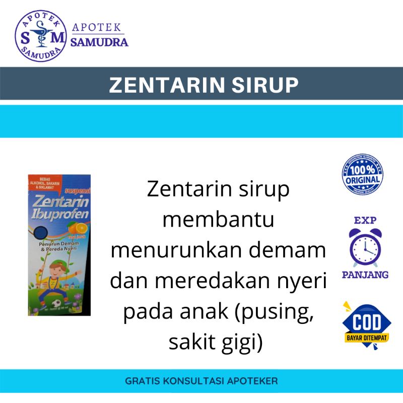 Jual ZENTARIN Sirup 60ml - obat penurun panas obat penurun demam obat ...