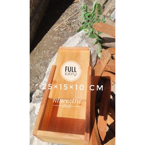 Jual KOTAK KAYU SLIDING 25×15×10 FULL KAYU WOODEN STORAGE BOX DENGAN ...