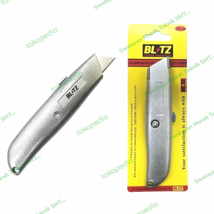 Jual BLITZ Pisau Cutter Carpet Aluminium Pemotong Karpet 18mm | Shopee ...