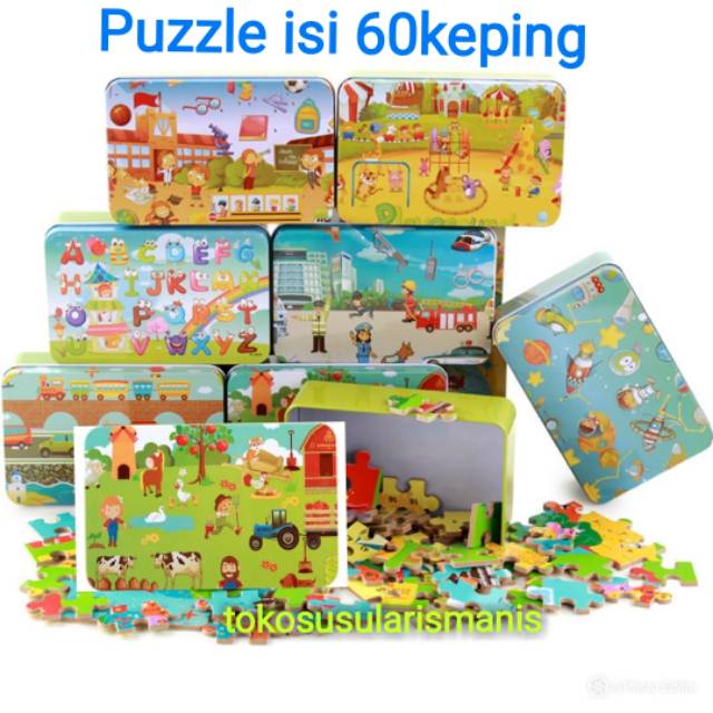 Jual Puzzle 60 keping / puzzle kaleng isi 60pc / jigsaw puzzle (Part 1 ...
