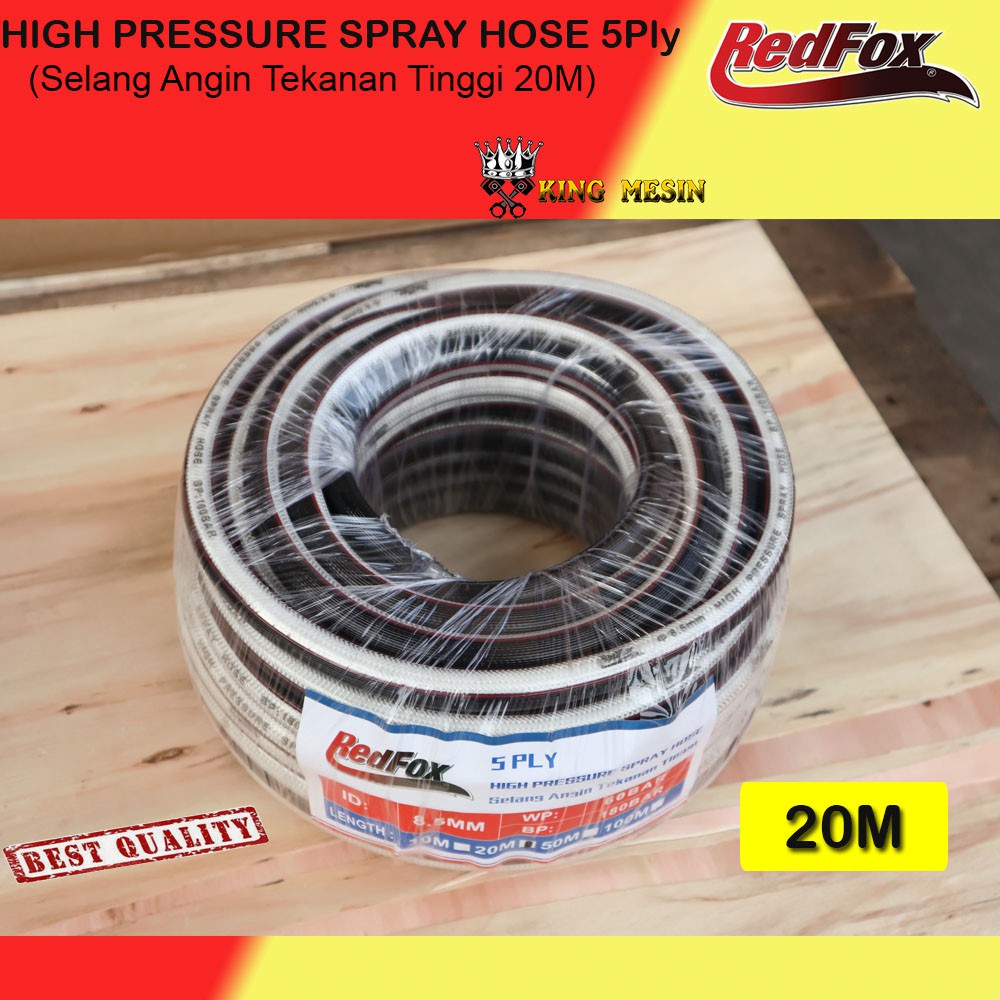 Jual SELANG KOMPRESSOR ANGIN 20 METER / HIGH PRESSURE SPRAY HOSE 5 PLY ...