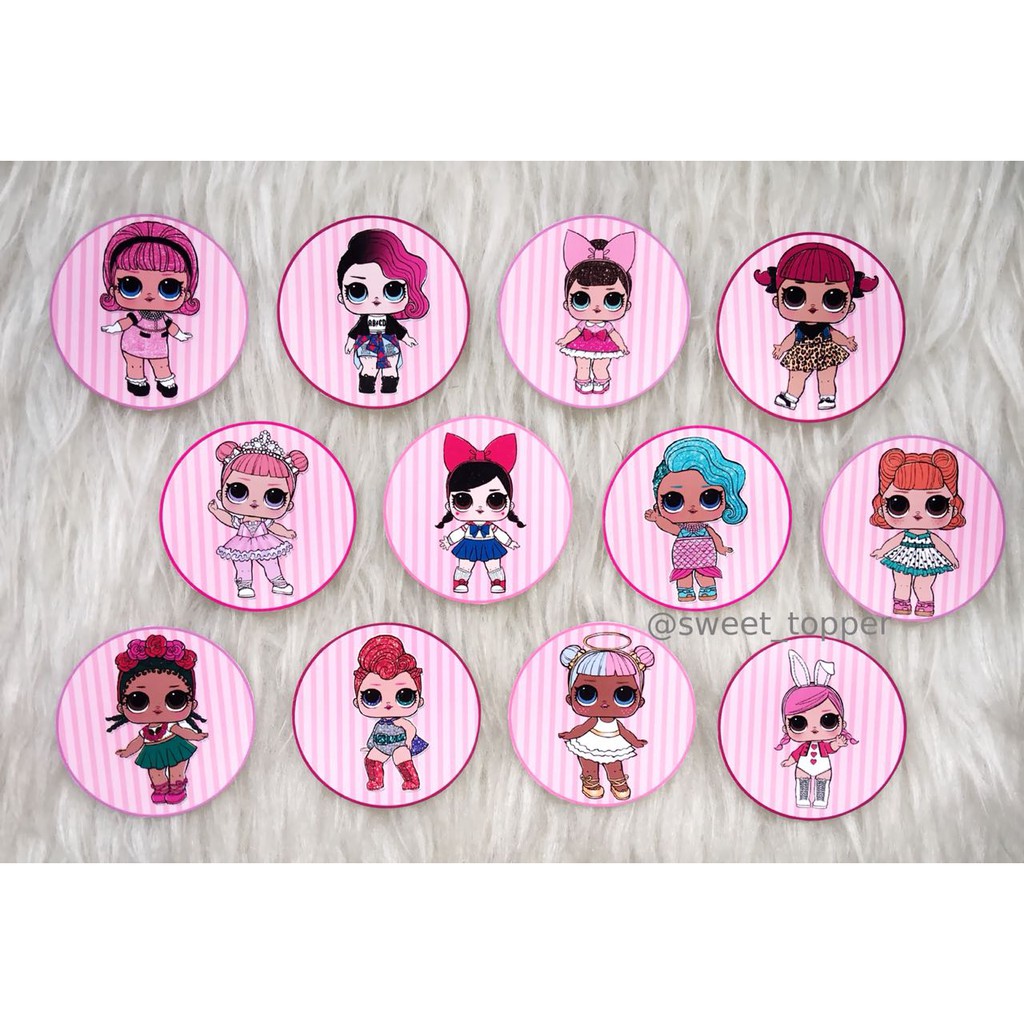 Jual Topper CC LOL Bulat pink untuk hiasan cupcakes | Shopee Indonesia