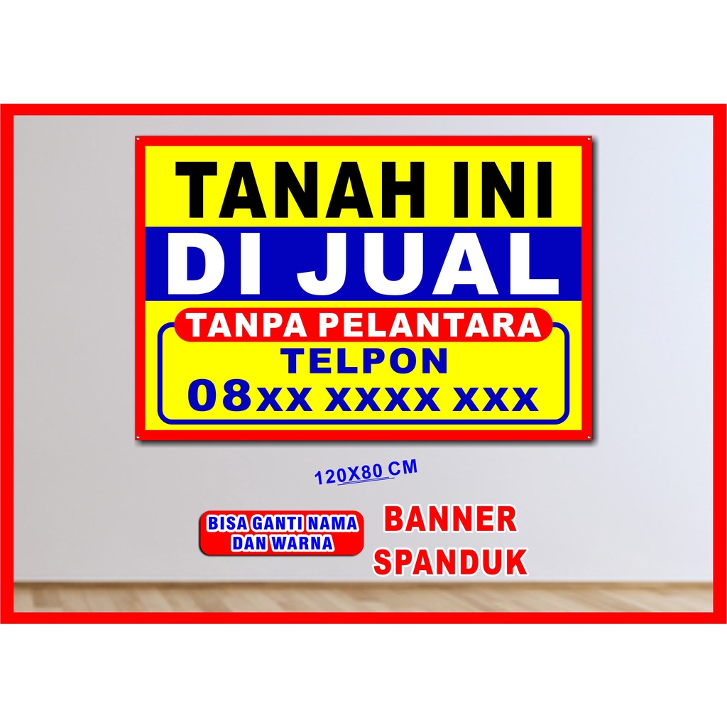 Jual Spanduk Tanah ini Dijual, banner Tanah ini Dijual 120 x 80 cm COD ...